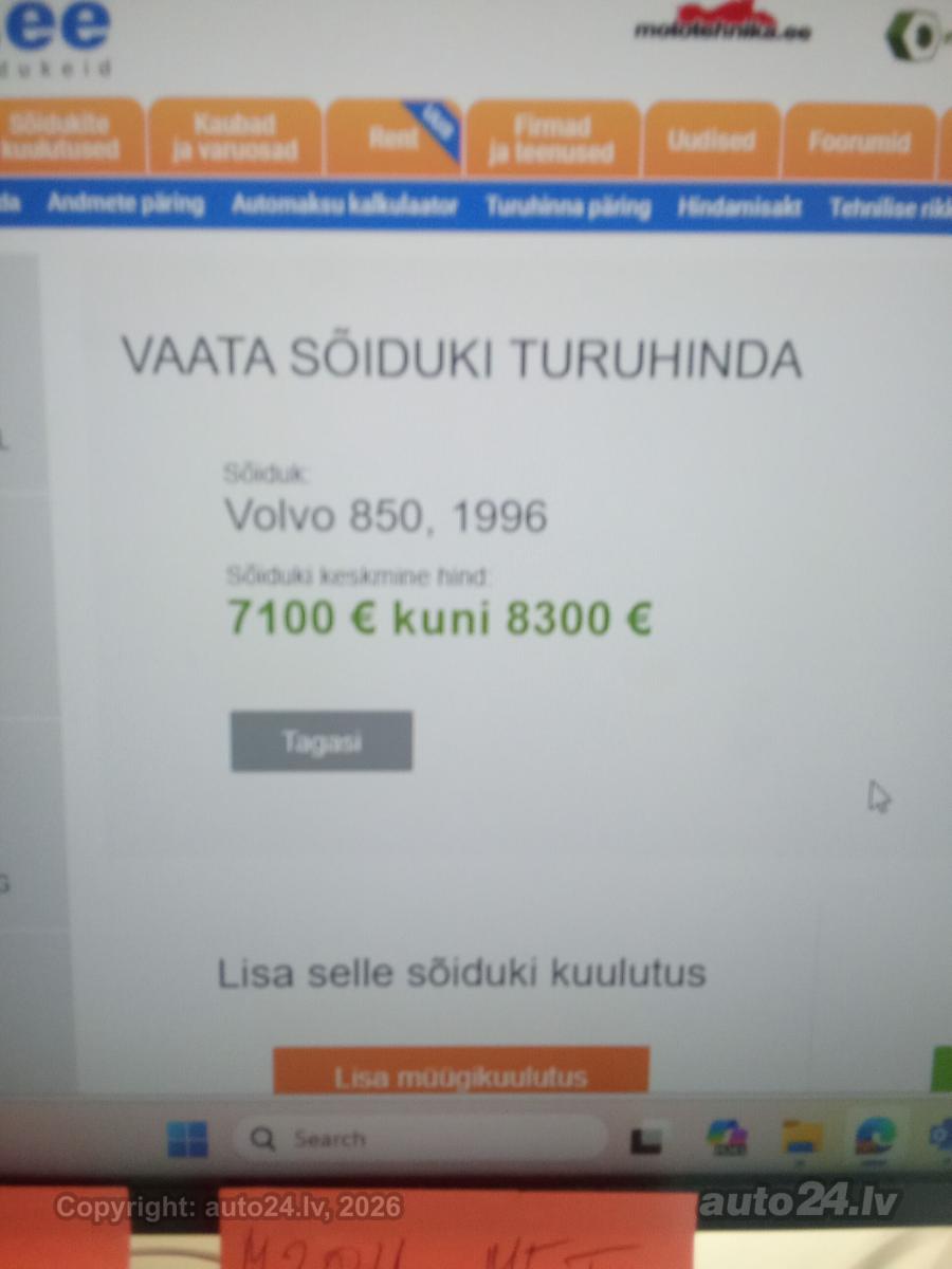 Volvo 850 1996 Keila, ar dzinēja tilpumu 2.50 L un nobraukumu 267 tūkst. km par 1400 €, foto 24 vietnē AUTOMOTO.COM.LV