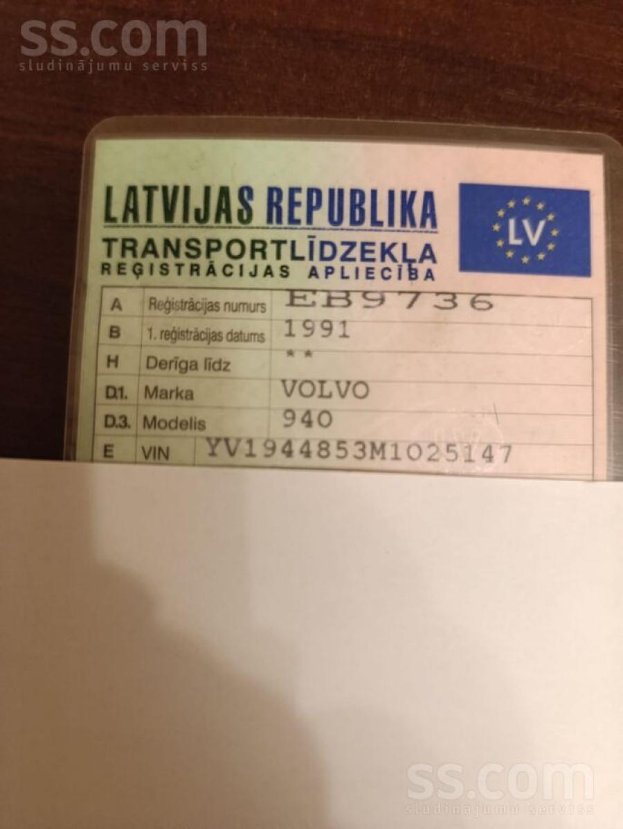 Melns Volvo 940 1991 Rīga, ar dzinēja tilpumu 2.30 L un nobraukumu 253 tūkst. km par 2800 €, foto 5 vietnē AUTOMOTO.COM.LV