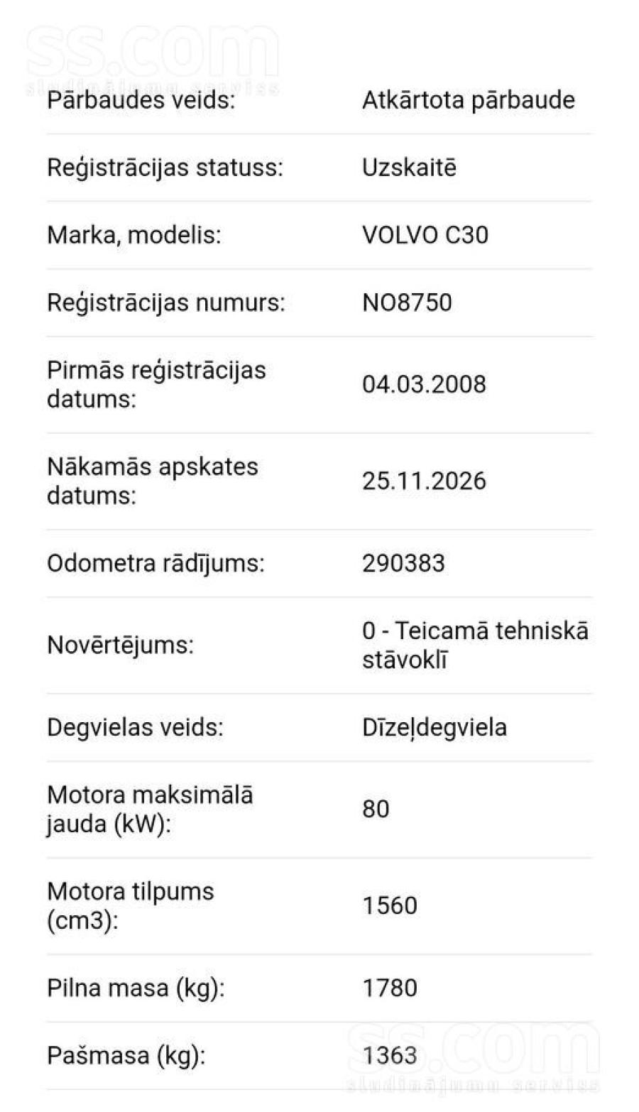 Melns Volvo C30 2008 Rīga, ar dzinēja tilpumu 1.60 L un nobraukumu 296 tūkst. km par 2450 €, foto 23 vietnē AUTOMOTO.COM.LV