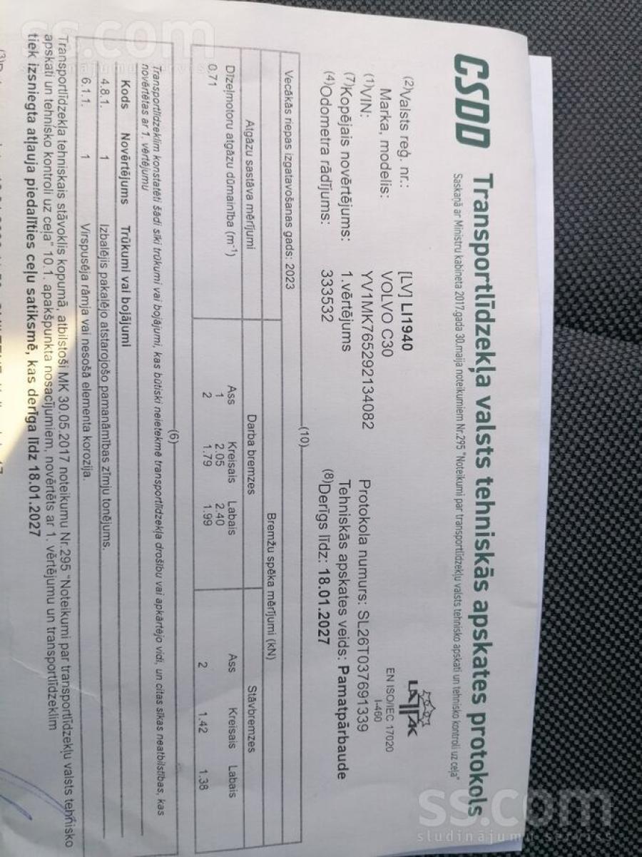 Pelēks Volvo C30 2010 Valmiera, ar dzinēja tilpumu 1.60 L un nobraukumu 336 tūkst. km par 3450 €, foto 20 vietnē AUTOMOTO.COM.LV
