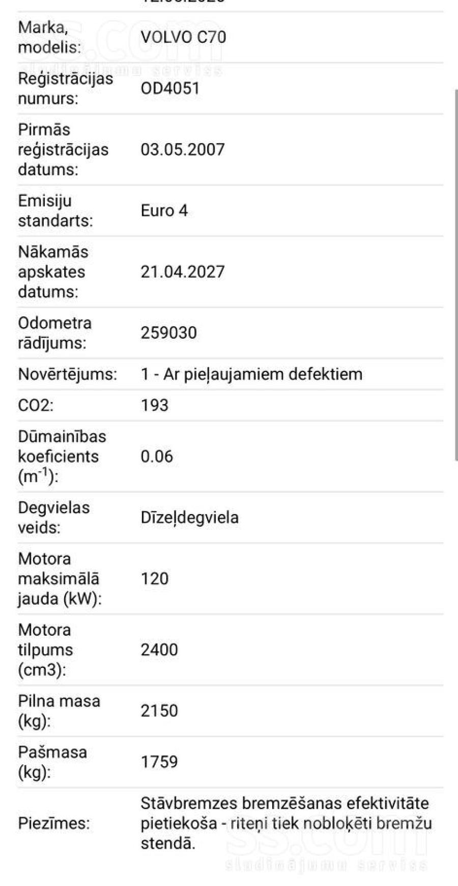 Melns Volvo C70 2007 Rīga, ar dzinēja tilpumu 2.40 L un nobraukumu 258 tūkst. km par 4995 €, foto 36 vietnē AUTOMOTO.COM.LV