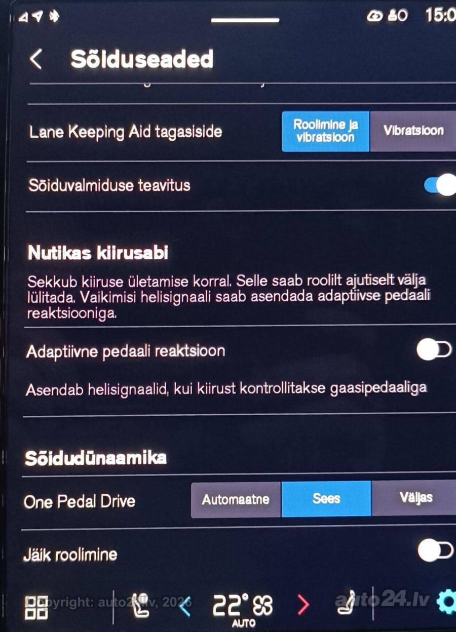 Blue Volvo EX40 2025 in Tallinn, with an engine capacity of 0.00 L and mileage of 9 thousand km for 49800 €, photo 16 on AUTOMOTO.COM.LV