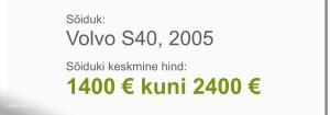 Черный Вольво С40 2005 в Таллин, объемом двигателя 2.50 л и пробегом 300 тыс. км за 1300 €, фото 17 на AUTOMOTO.COM.LV