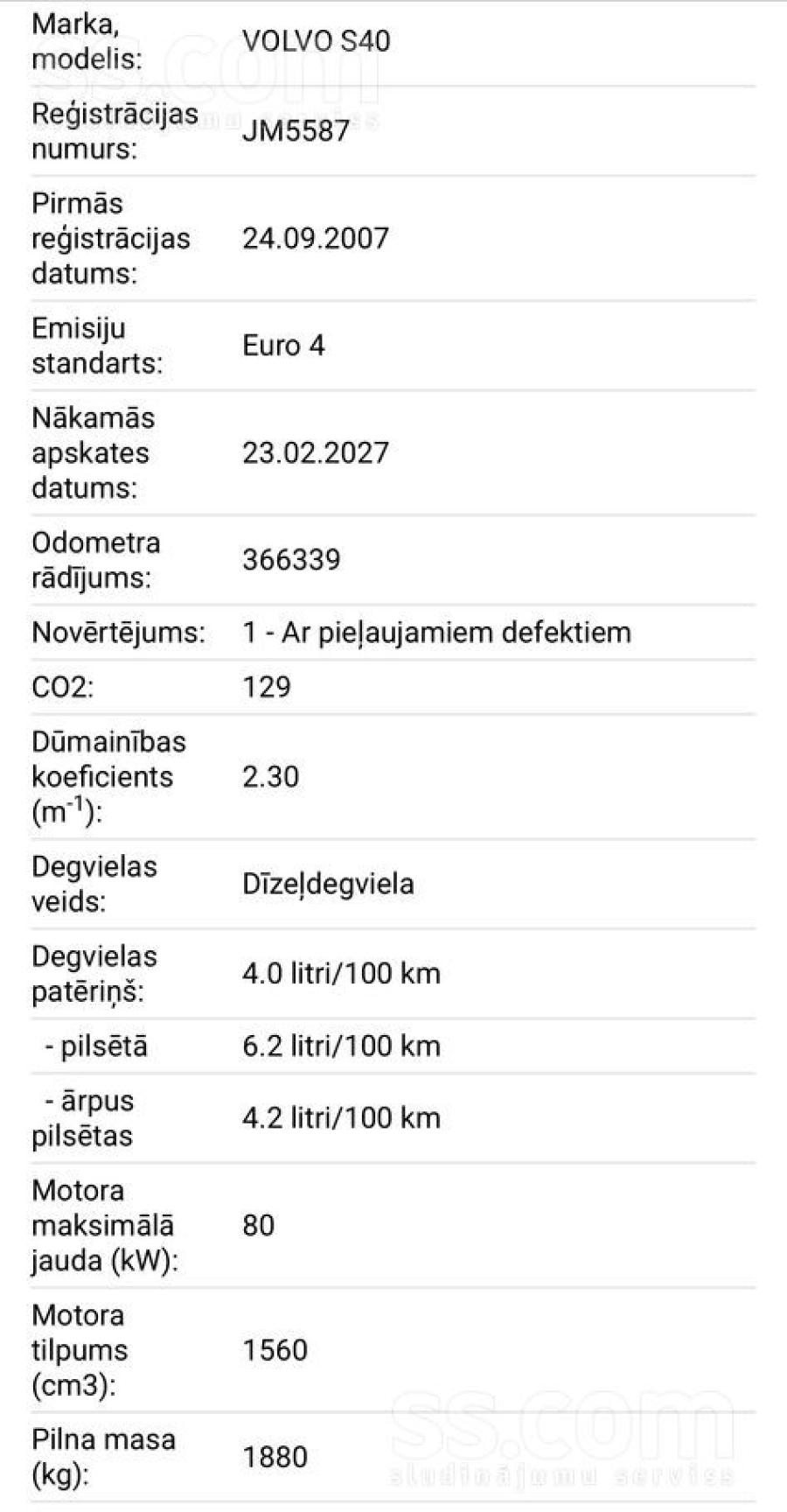 Melns Volvo S40 2007 Kuldīga, ar dzinēja tilpumu 1.60 L un nobraukumu 372 tūkst. km par 1700 €, foto 14 vietnē AUTOMOTO.COM.LV