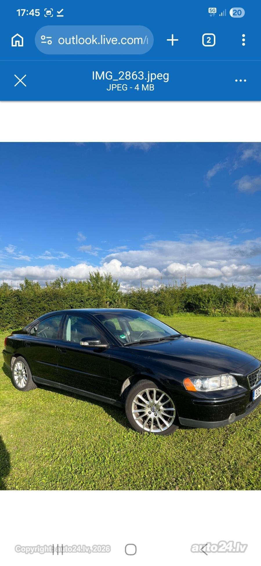 Black Volvo S60 2007 in Tallinn, with an engine capacity of 2.40 L and mileage of 290 thousand km for 4900 €, photo 3 on AUTOMOTO.COM.LV