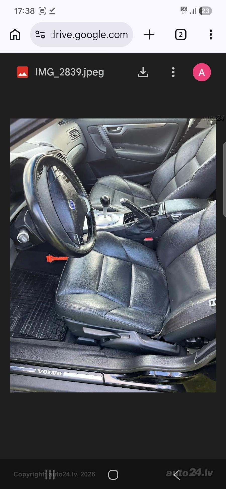 Black Volvo S60 2007 in Tallinn, with an engine capacity of 2.40 L and mileage of 290 thousand km for 4900 €, photo 7 on AUTOMOTO.COM.LV