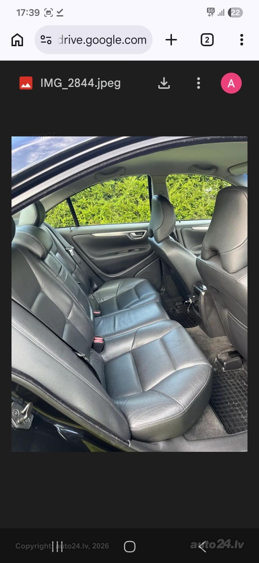 Black Volvo S60 2007 in Tallinn, with an engine capacity of 2.40 L and mileage of 290 thousand km for 4900 €, photo 9 on AUTOMOTO.COM.LV
