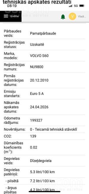 Черный Вольво С60 2010 в Даугавпилс, объемом двигателя 2.00 л и пробегом 201 тыс. км за 1400 €, фото 16 на AUTOMOTO.COM.LV