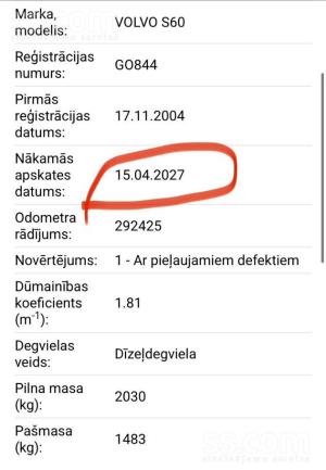 Синий Вольво С60 2004 в Елгава, объемом двигателя 2.40 л и пробегом 292 тыс. км за 1850 €, фото 17 на AUTOMOTO.COM.LV