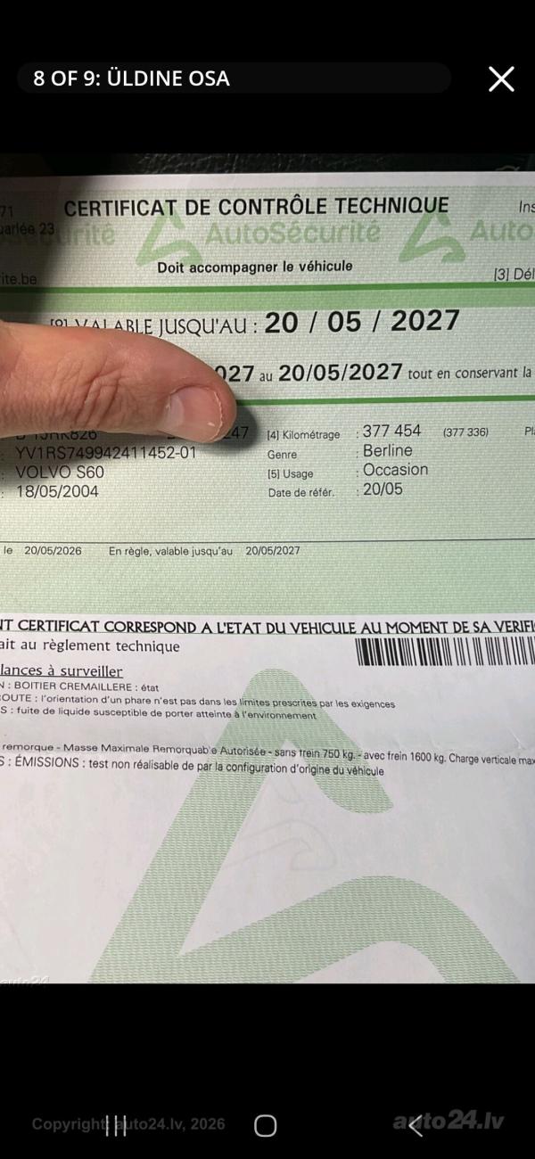Синий Вольво С60 2004 в Таллин, объемом двигателя 2.40 л и пробегом 378 тыс. км за 3450 €, фото 4 на AUTOMOTO.COM.LV