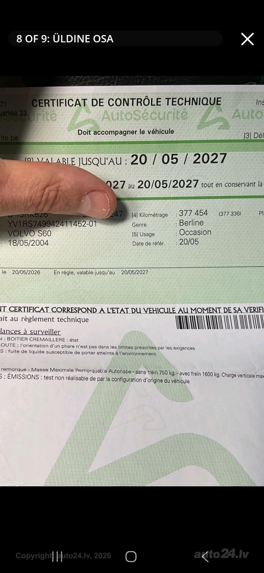 Синий Вольво С60 2004 в Таллин, объемом двигателя 2.40 л и пробегом 378 тыс. км за 3450 €, фото 4 на AUTOMOTO.COM.LV