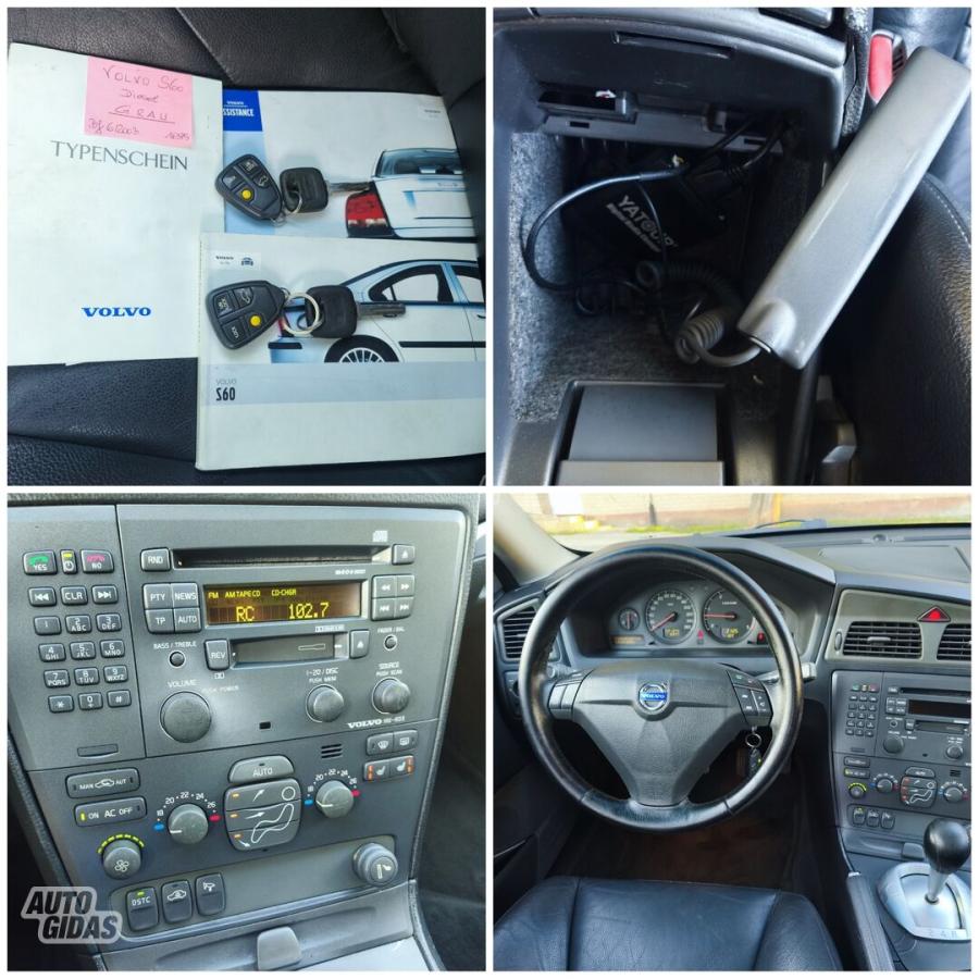 Grey Volvo S60 2003 in Taurage, with an engine capacity of 2.40 L and mileage of 421 thousand km for 1450 €, photo 15 on AUTOMOTO.COM.LV