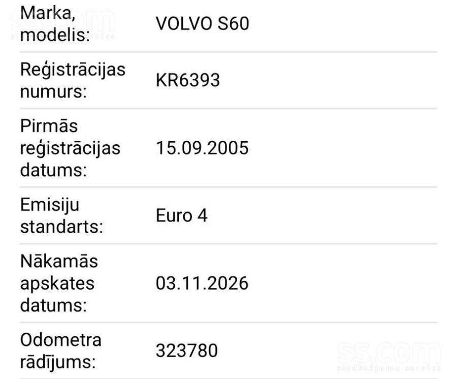 Серый Вольво С60 2005 в Рига, объемом двигателя 2.40 л и пробегом 325 тыс. км за 1390 €, фото 17 на AUTOMOTO.COM.LV