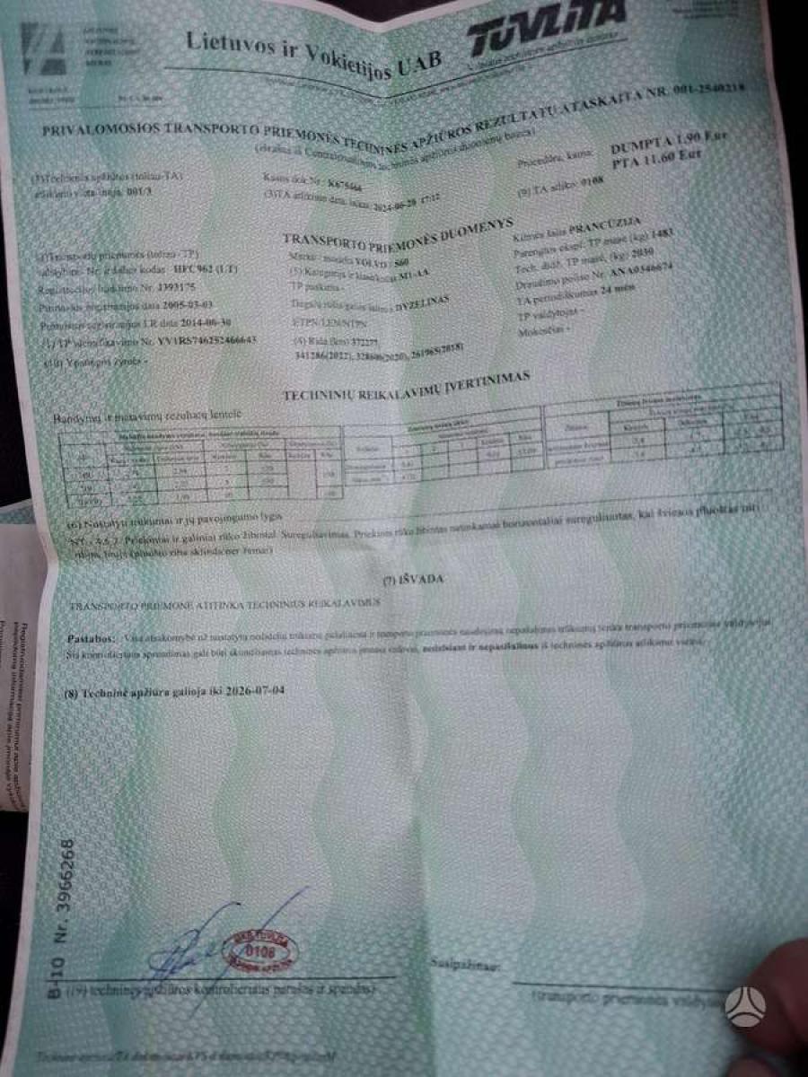 Серый Вольво С60 2005 в Вильнюс, объемом двигателя 2.40 л и пробегом 410 тыс. км за 450 €, фото 12 на AUTOMOTO.COM.LV