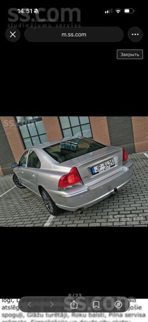 Pelēks Volvo S60 2006 Rīga, ar dzinēja tilpumu 2.40 L un nobraukumu 395 tūkst. km par 3200 €, foto 10 vietnē AUTOMOTO.COM.LV