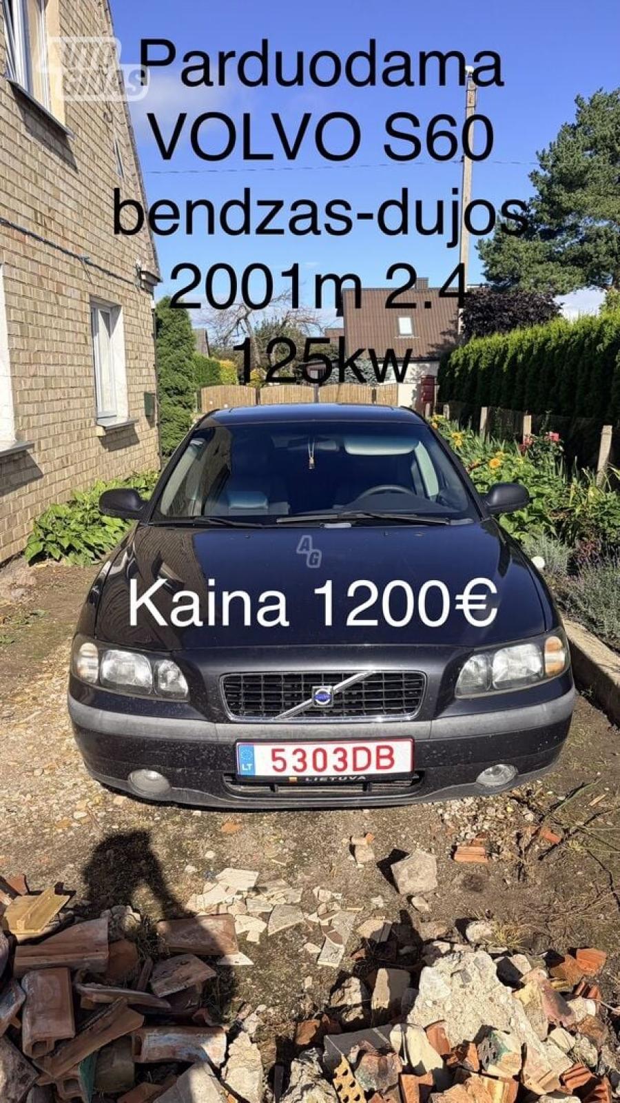 Volvo S60 2001 in Siauliai, with an engine capacity of 2.40 L and mileage of 256 thousand km for 1200 €, photo 3 on AUTOMOTO.COM.LV