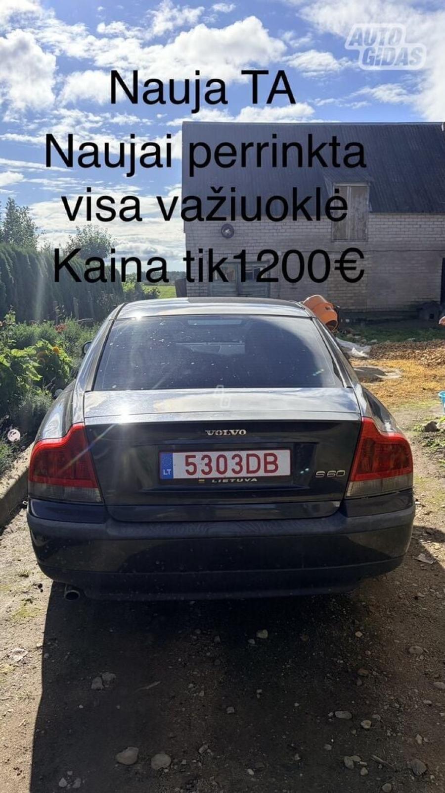 Volvo S60 2001 in Siauliai, with an engine capacity of 2.40 L and mileage of 256 thousand km for 1200 €, photo 4 on AUTOMOTO.COM.LV