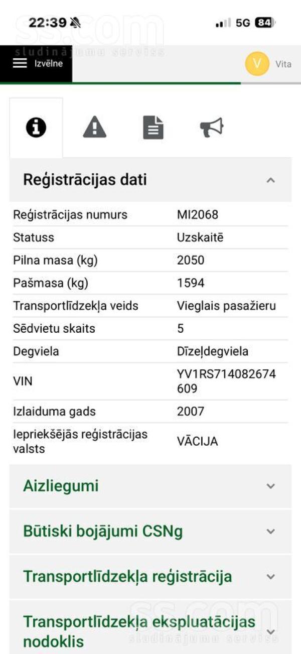 Volvo S60 2007 in Aizkraukle, with an engine capacity of 2.40 L and mileage of 290 thousand km for 1300 €, photo 1 on AUTOMOTO.COM.LV