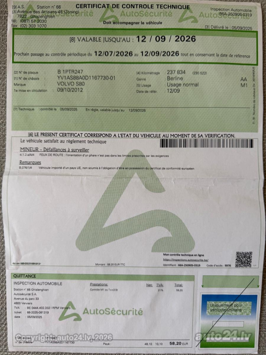 Черный Вольво С80 2012 в Таллин, объемом двигателя 2.00 л и пробегом 239 тыс. км за 8690 €, фото 25 на AUTOMOTO.COM.LV