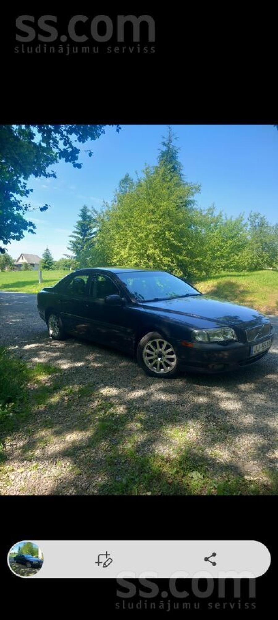 Grey Volvo S80 1999 in Saldus, with an engine capacity of 2.40 L and mileage of 350 thousand km for 1300 €, photo 4 on AUTOMOTO.COM.LV