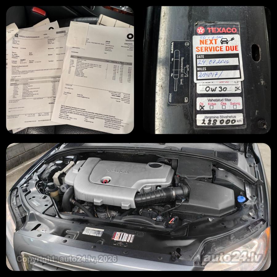 Grey Volvo S80 2007 in Viljandi, with an engine capacity of 2.40 L and mileage of 295 thousand km for 3990 €, photo 20 on AUTOMOTO.COM.LV
