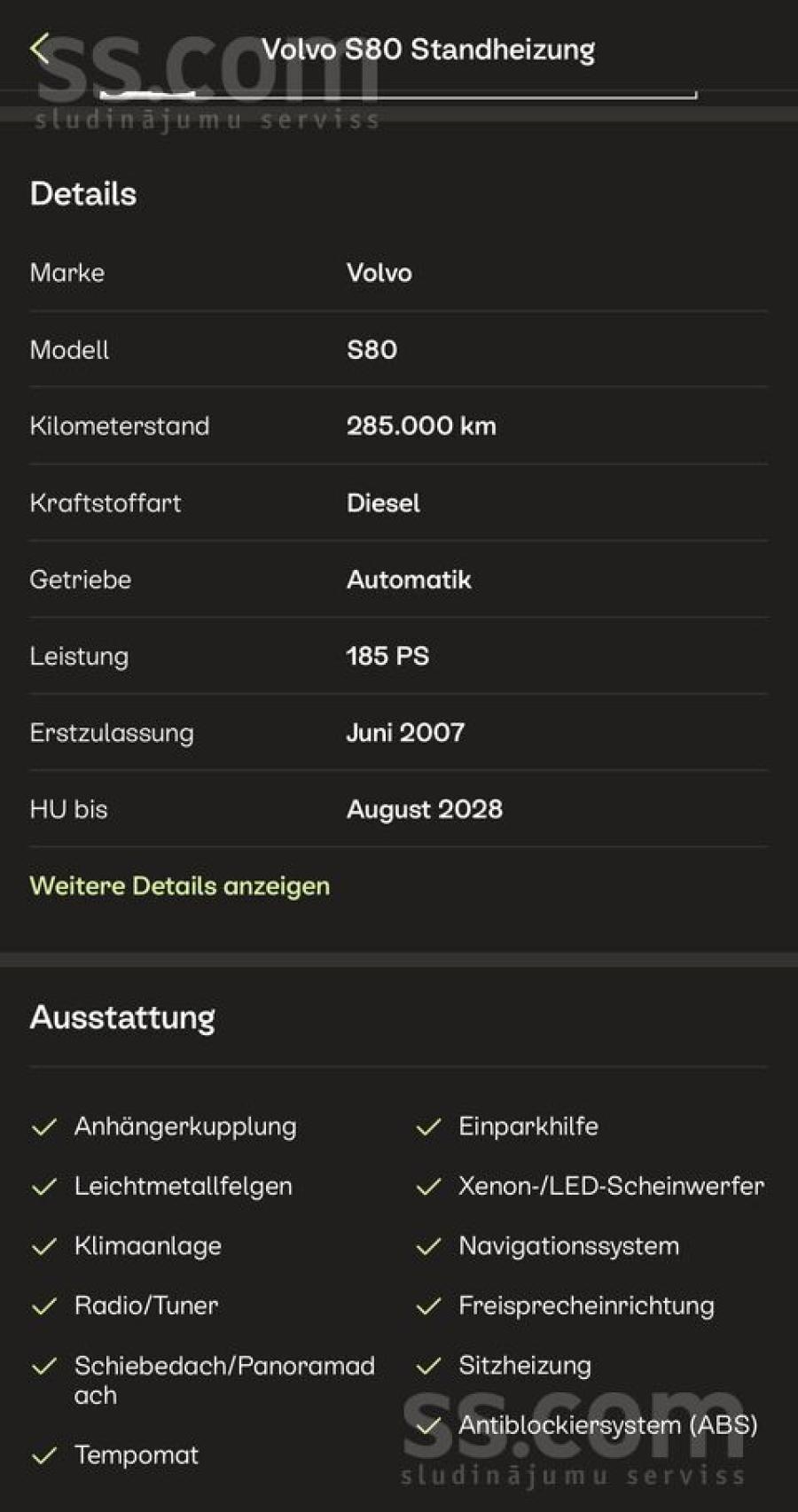 Pelēks Volvo S80 2007 Jēkabpils, ar dzinēja tilpumu 2.40 L un nobraukumu 288 tūkst. km par 6250 €, foto 35 vietnē AUTOMOTO.COM.LV