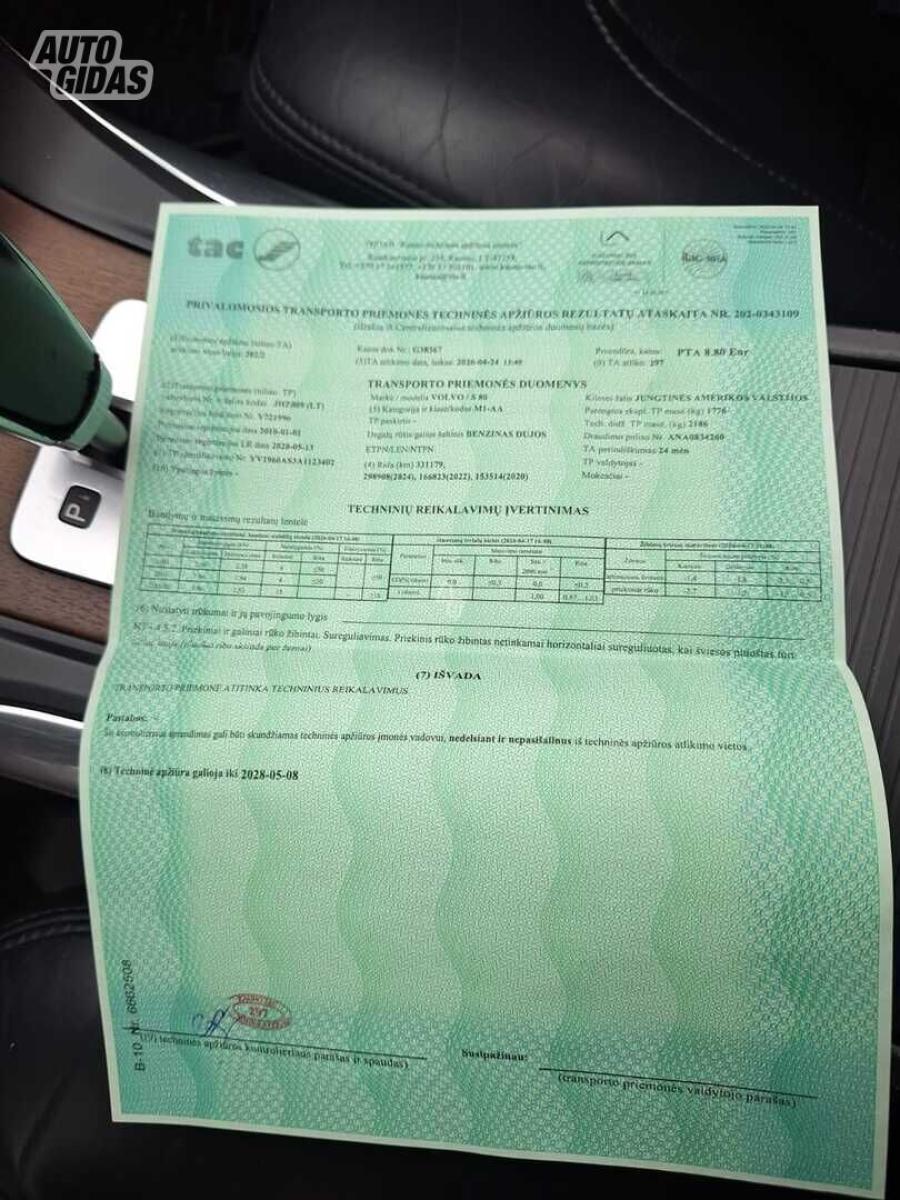 Pelēks Volvo S80 2010 Kėdainiai, ar dzinēja tilpumu 3.20 L un nobraukumu 331 tūkst. km par 4850 €, foto 24 vietnē AUTOMOTO.COM.LV