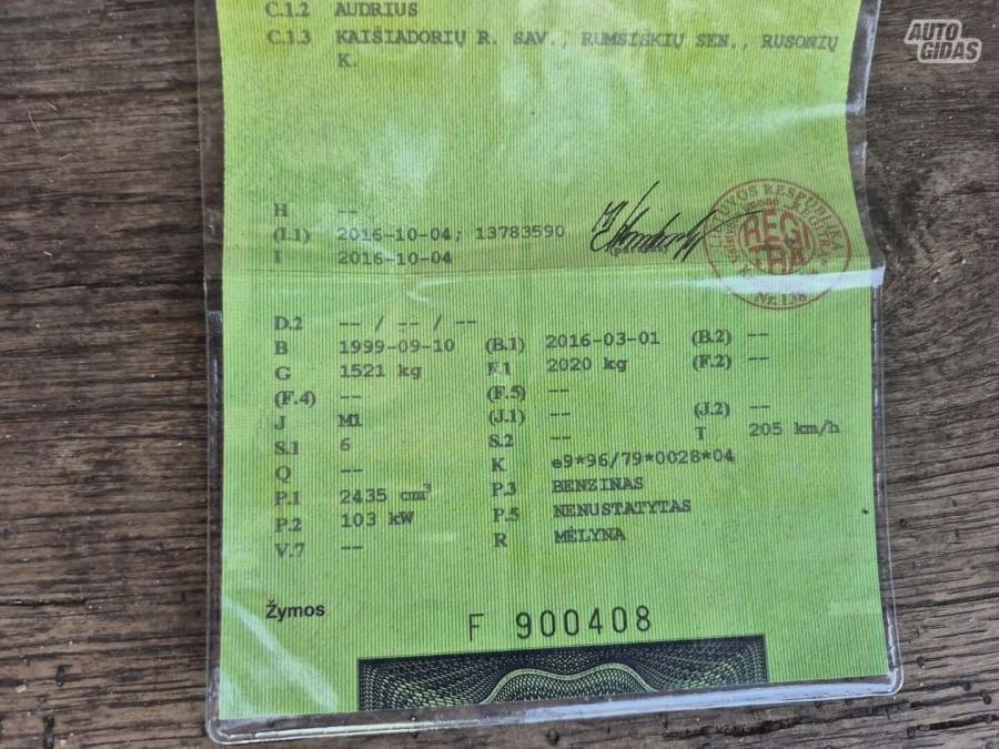 Volvo S80 1999 Kaišiadorys, ar dzinēja tilpumu 2.40 L un nobraukumu 400 tūkst. km par 700 €, foto 1 vietnē AUTOMOTO.COM.LV