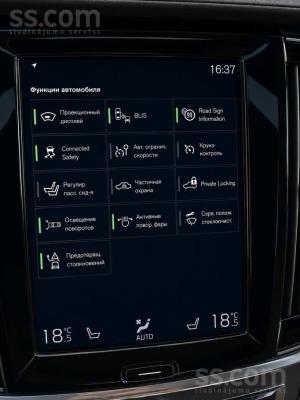 Black Volvo S90 2016 in Riga, with an engine capacity of 2.00 L and mileage of 285 thousand km for 18200 €, photo 23 on AUTOMOTO.COM.LV