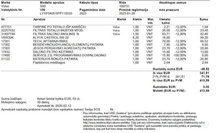 Коричневый Вольво С90 2023 в Вильнюс, объемом двигателя 1.97 л и пробегом 102 тыс. км за 30000 €, фото 33 на AUTOMOTO.COM.LV