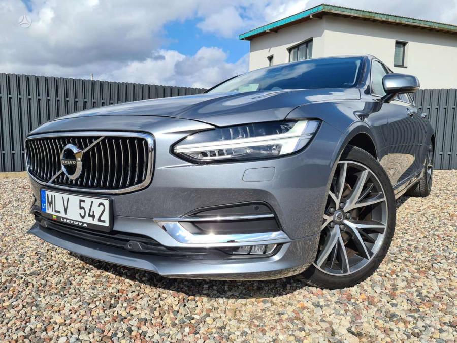 Grey Volvo S90 2018 in Alytus, with an engine capacity of 1.97 L and mileage of 186 thousand km for 22900 €, photo 1 on AUTOMOTO.COM.LV