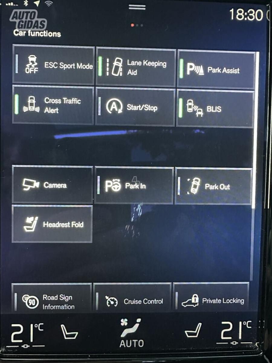Pelēks Volvo S90 2018 Kauņa, ar dzinēja tilpumu 2.00 L un nobraukumu 131 tūkst. km par 17500 €, foto 15 vietnē AUTOMOTO.COM.LV