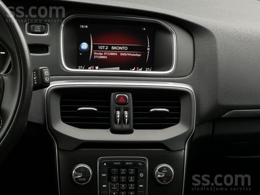 Blue Volvo V40 2017 in Riga, with an engine capacity of 2.00 L and mileage of 264 thousand km for 14200 €, photo 13 on AUTOMOTO.COM.LV