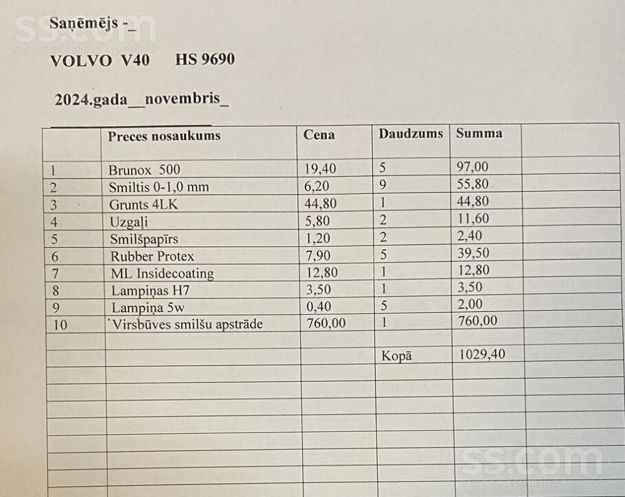 Коричневый Вольво В40 2003 в Краслава, объемом двигателя 1.90 л и пробегом 286 тыс. км за 1680 €, фото 8 на AUTOMOTO.COM.LV