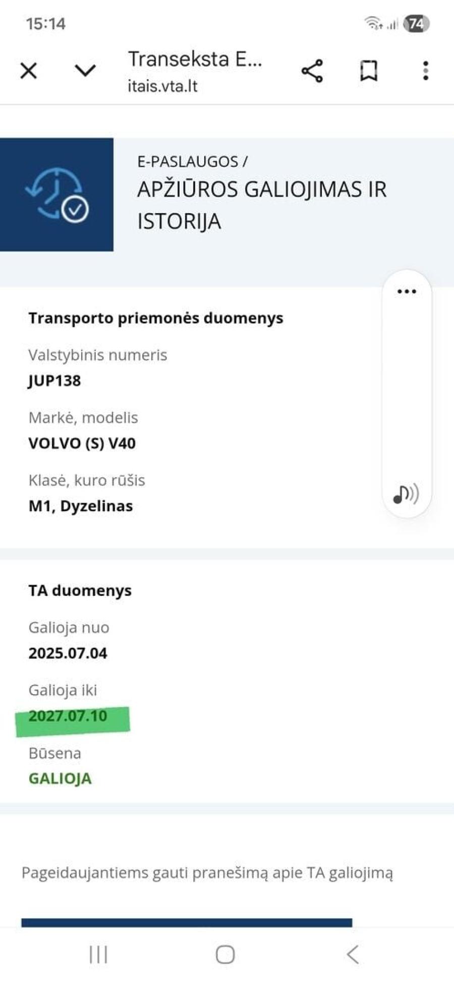 Pelēks Volvo V40 2000 Elektrėnai, ar dzinēja tilpumu 1.90 L un nobraukumu 325 tūkst. km par 899 €, foto 2 vietnē AUTOMOTO.COM.LV