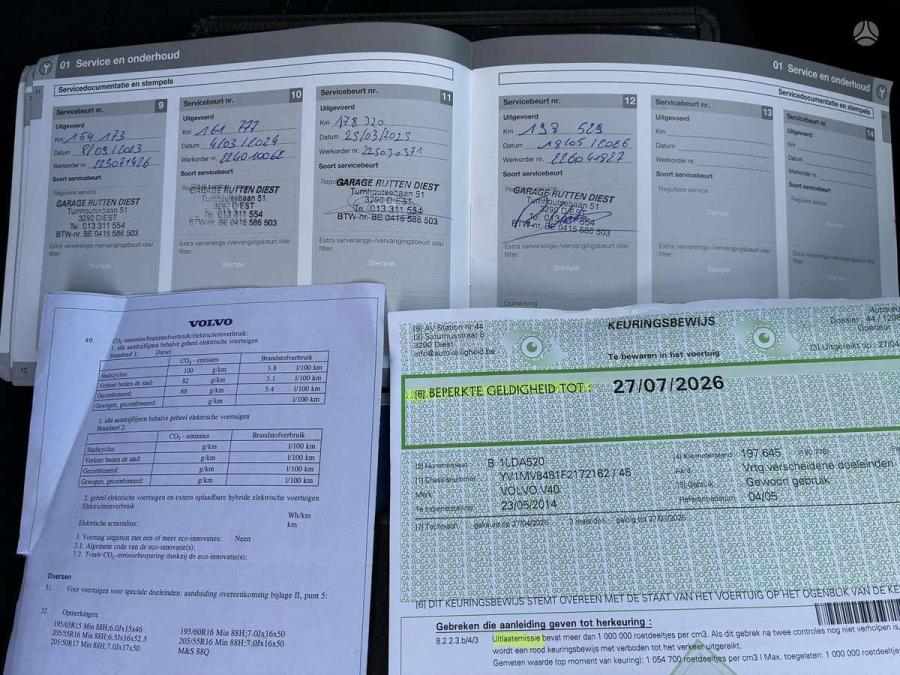 White Volvo V40 2014 in Siauliai, with an engine capacity of 1.56 L and mileage of 200 thousand km for 5700 €, photo 28 on AUTOMOTO.COM.LV