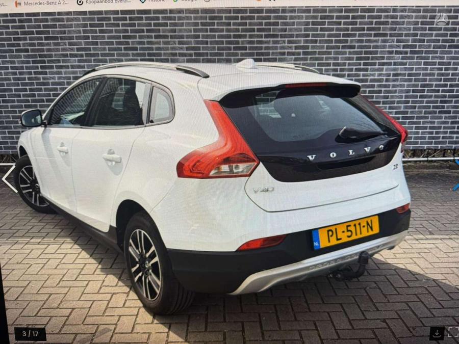 White Volvo V40 2017 in Vilnius, with an engine capacity of 1.97 L and mileage of 290 thousand km for 9950 €, photo 44 on AUTOMOTO.COM.LV