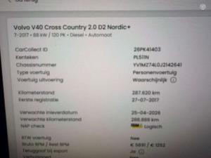 White Volvo V40 2017 in Vilnius, with an engine capacity of 1.97 L and mileage of 290 thousand km for 9950 €, photo 46 on AUTOMOTO.COM.LV