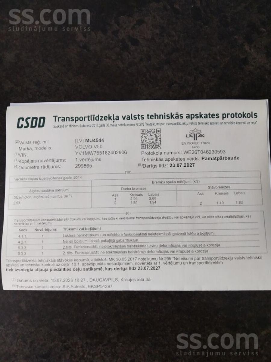 Черный Вольво В50 2008 в Даугавпилс, объемом двигателя 2.00 л и пробегом 300 тыс. км за 2500 €, фото 7 на AUTOMOTO.COM.LV