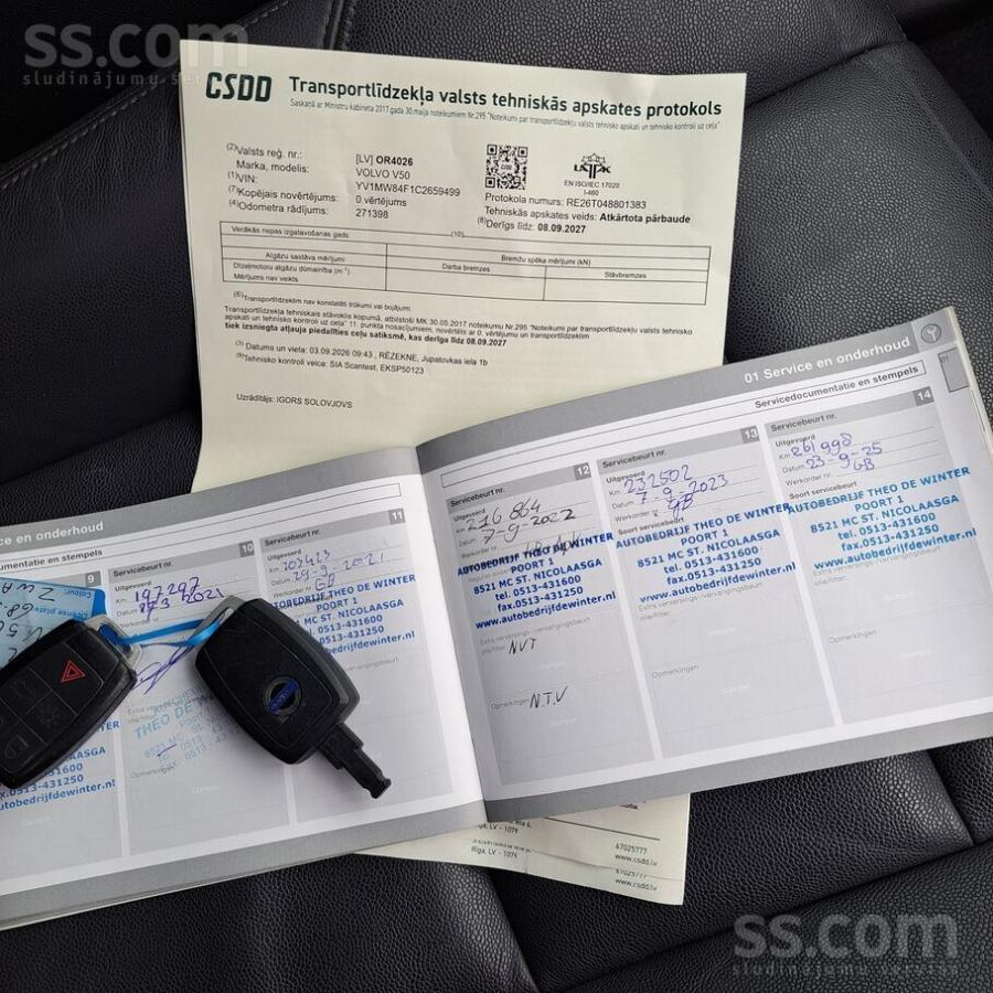 Black Volvo V50 2011 in Rezekne, with an engine capacity of 1.60 L and mileage of 0 thousand km for 3900 €, photo 16 on AUTOMOTO.COM.LV