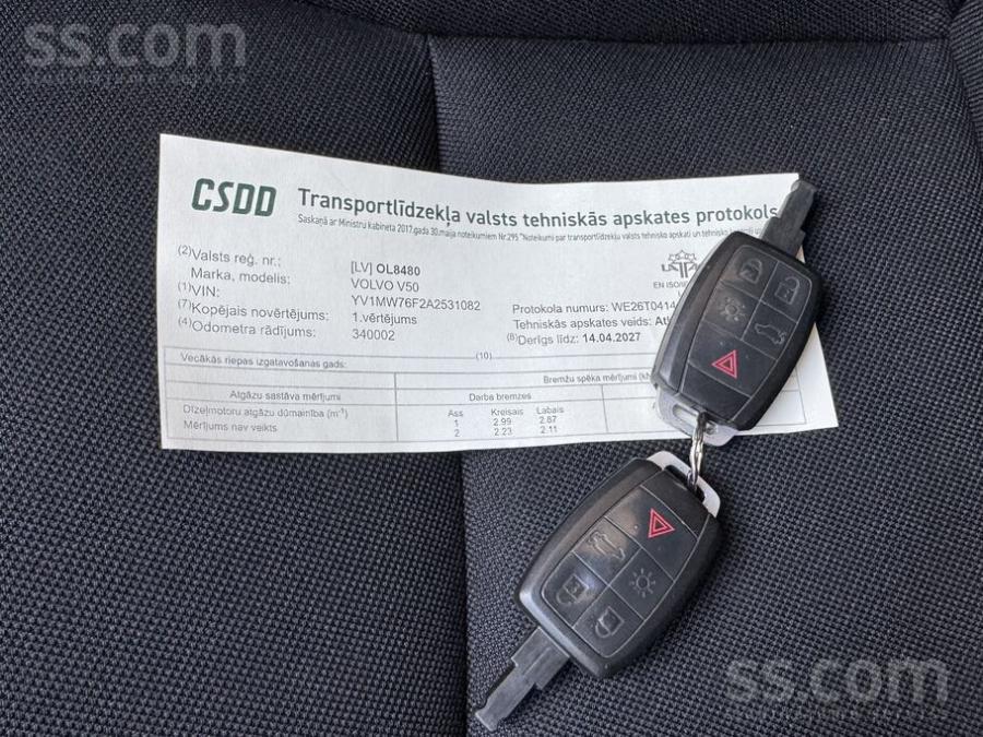 Синий Вольво В50 2009 в Елгава, объемом двигателя 1.60 л и пробегом 0 тыс. км за 4050 €, фото 14 на AUTOMOTO.COM.LV