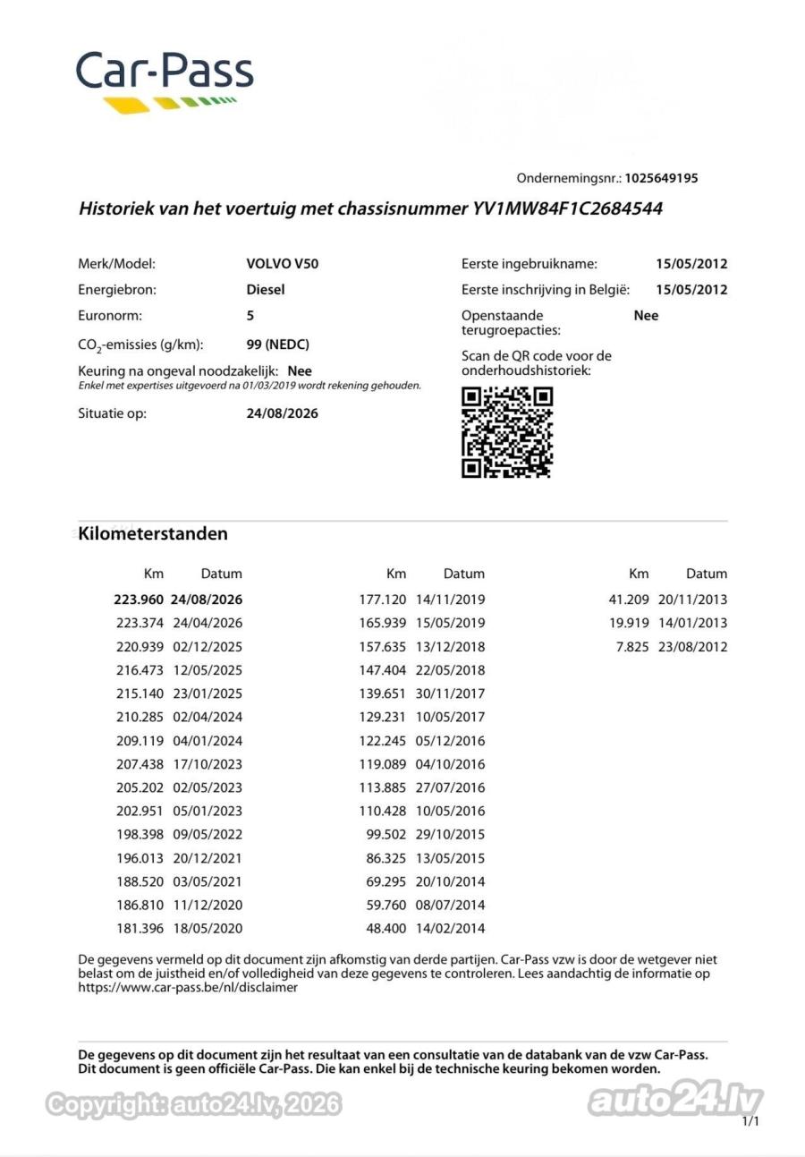 Pelēks Volvo V50 2012 Tallina, ar dzinēja tilpumu 1.60 L un nobraukumu 224 tūkst. km par 5290 €, foto 17 vietnē AUTOMOTO.COM.LV