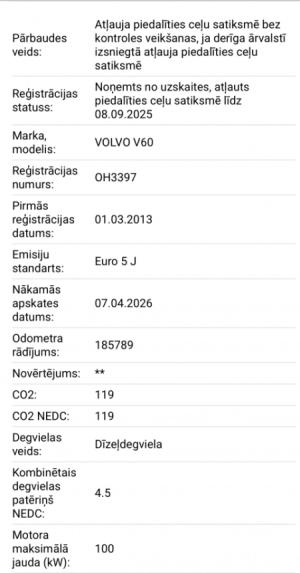 Melns Volvo V60 2013 Rīga, ar dzinēja tilpumu 2.00 L un nobraukumu 184 tūkst. km par 6995 €, foto 23 vietnē AUTOMOTO.COM.LV