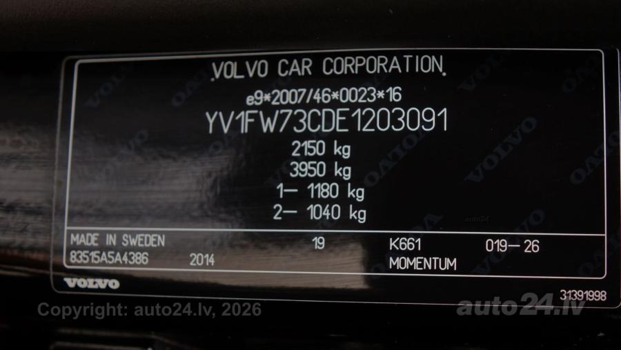 Melns Volvo V60 2014 Tartu, ar dzinēja tilpumu 2.00 L un nobraukumu 182 tūkst. km par 9990 €, foto 13 vietnē AUTOMOTO.COM.LV