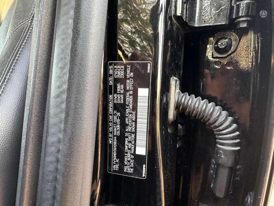 Черный Вольво B60 2016 в Клайпеда, объемом двигателя 1.97 л и пробегом 266 тыс. км за 8900 €, фото 13 на AUTOMOTO.COM.LV