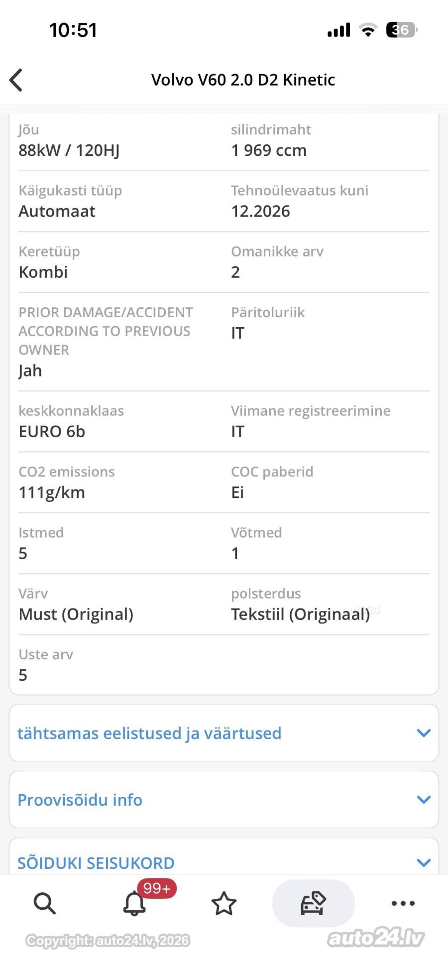 Черный Вольво B60 2017 в Таллин, объемом двигателя 2.00 л и пробегом 272 тыс. км за 6999 €, фото 20 на AUTOMOTO.COM.LV