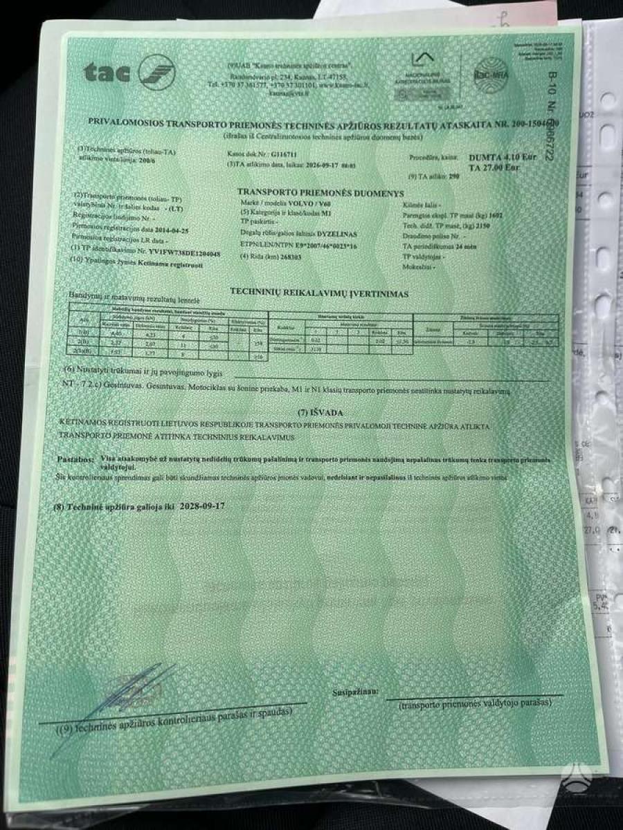 Синий Вольво B60 2014 в Каунас, объемом двигателя 1.97 л и пробегом 263 тыс. км за 5650 €, фото 25 на AUTOMOTO.COM.LV