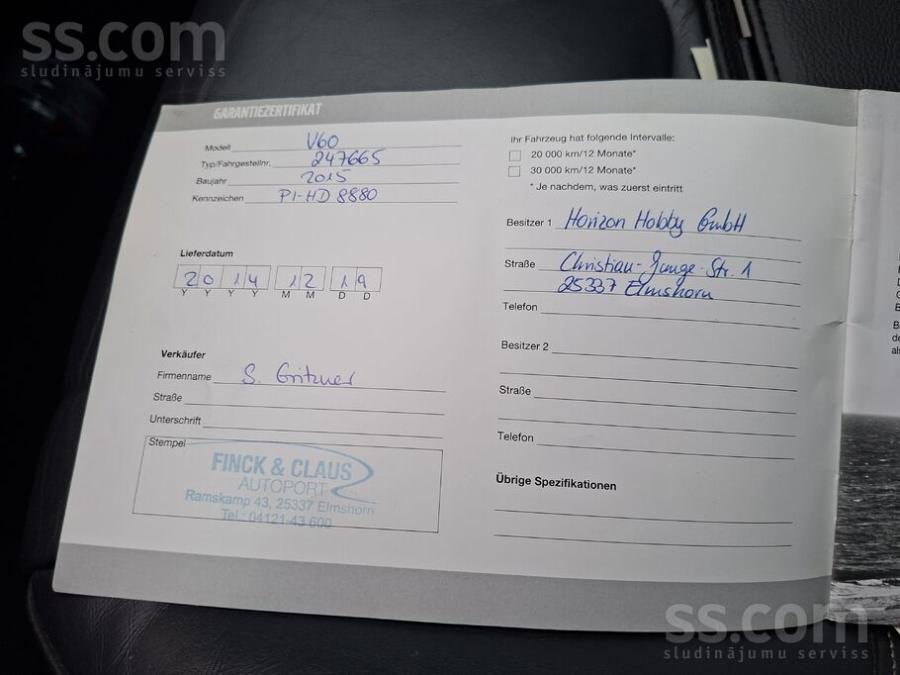 Blue Volvo V60 2015 in Riga, with an engine capacity of 2.00 L and mileage of 246 thousand km for 6300 €, photo 17 on AUTOMOTO.COM.LV