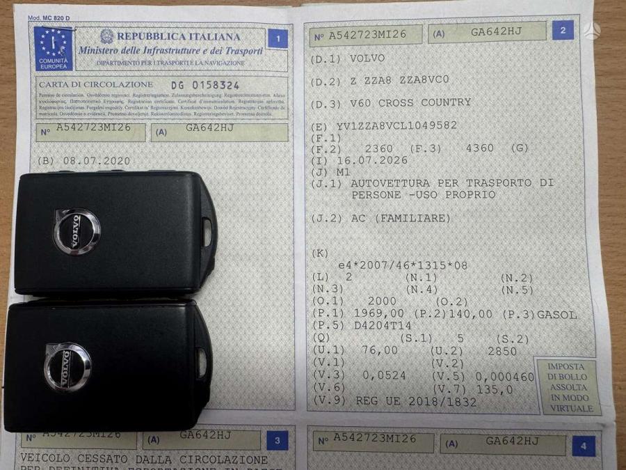 Brūns Volvo V60 Cross Country 2020 Šauļi, ar dzinēja tilpumu 1.97 L un nobraukumu 263 tūkst. km par 16900 €, foto 24 vietnē AUTOMOTO.COM.LV