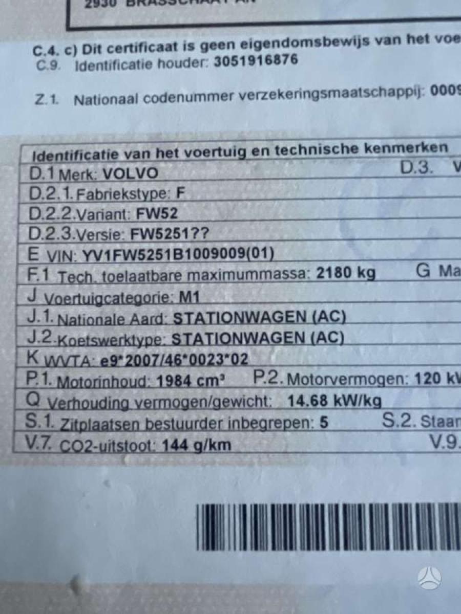 Pelēks Volvo V60 2011 Kauņa, ar dzinēja tilpumu 1.98 L un nobraukumu 246 tūkst. km par 5300 €, foto 21 vietnē AUTOMOTO.COM.LV